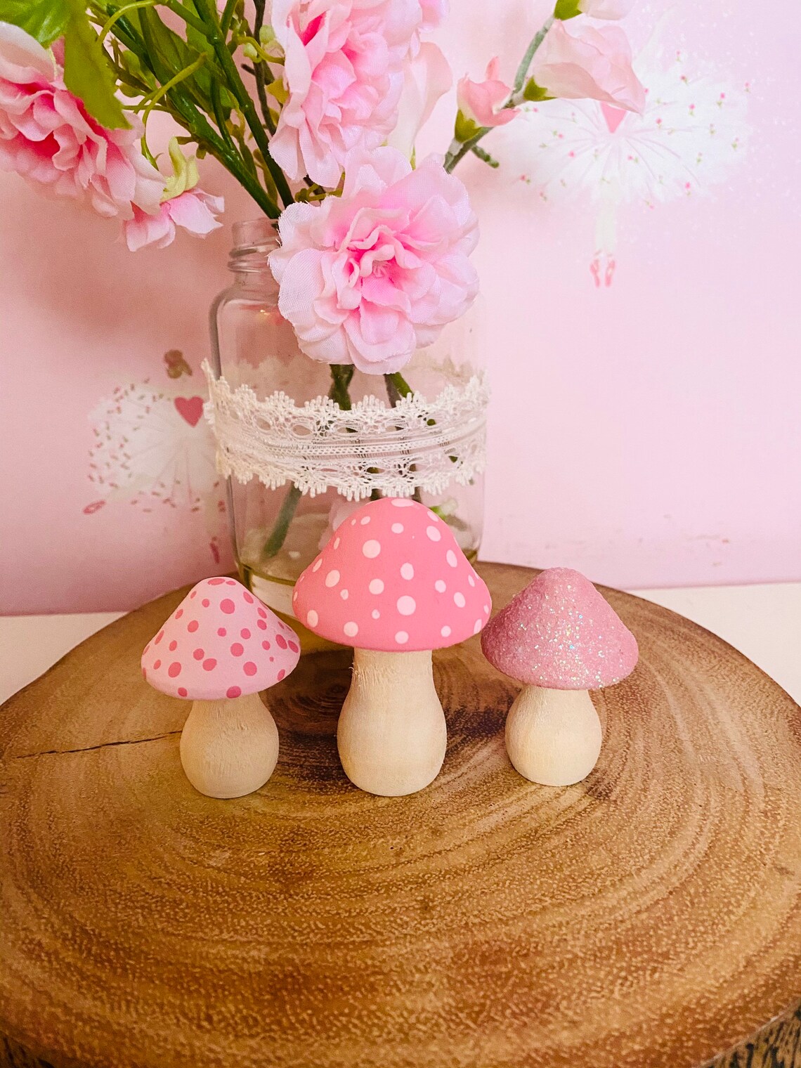 Set of 3 Mini Mushroom Toadstools Girls Bedroom Decor Fairy - Etsy