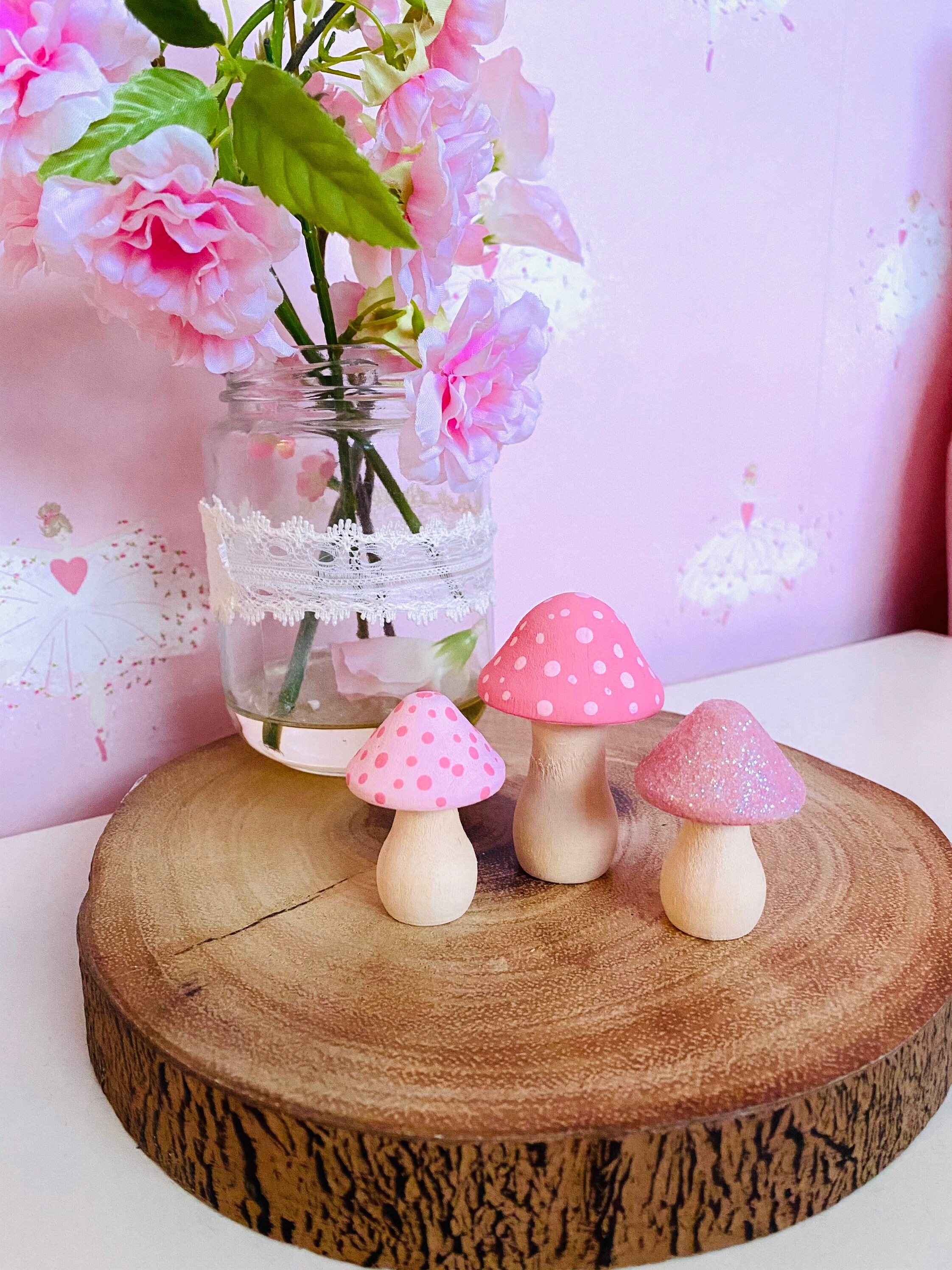 Set of 3 Mini Mushroom Toadstools Girls Bedroom Decor Fairy - Etsy
