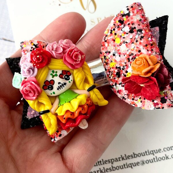 Sugar Skull Hair Bow - Etsy