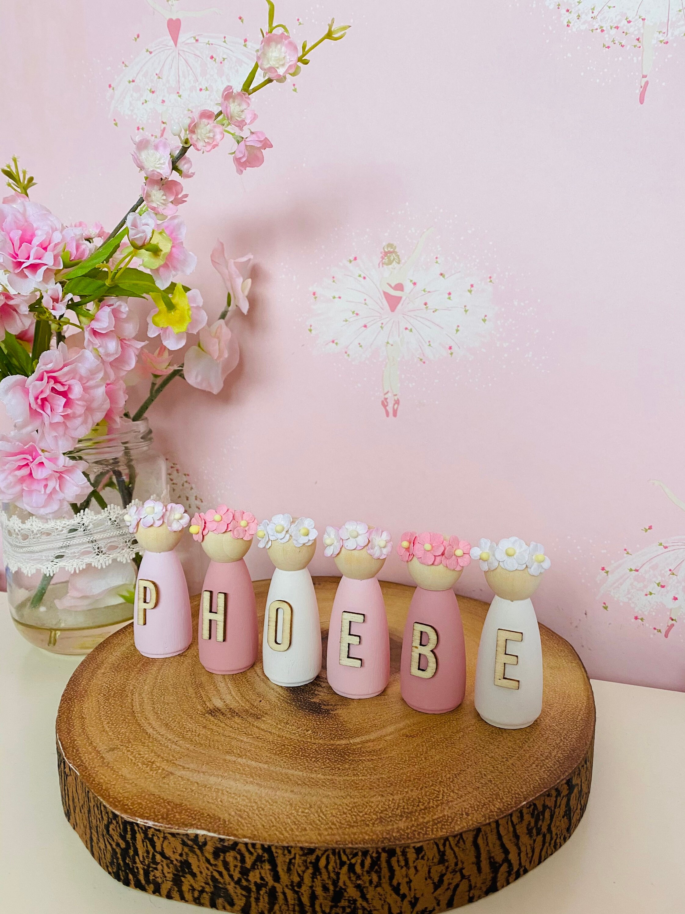 Personalised Peg Dolls Name Floral Crown Doll Pegs Dolls Peg - Etsy