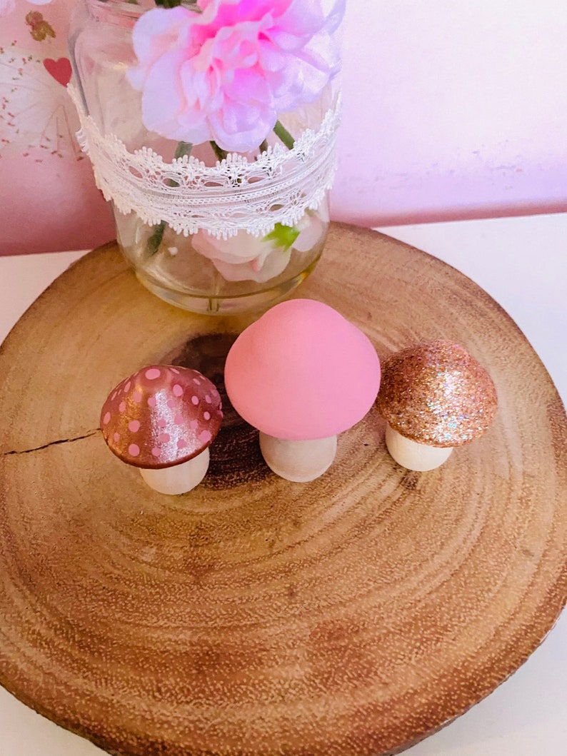 Set of 3 Mini Mushroom Toadstools Girls Bedroom Decor Fairy - Etsy