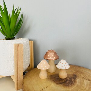 Set of 3 Mini Mushroom Toadstools Boys Unisex Girls Bedroom Decor ...