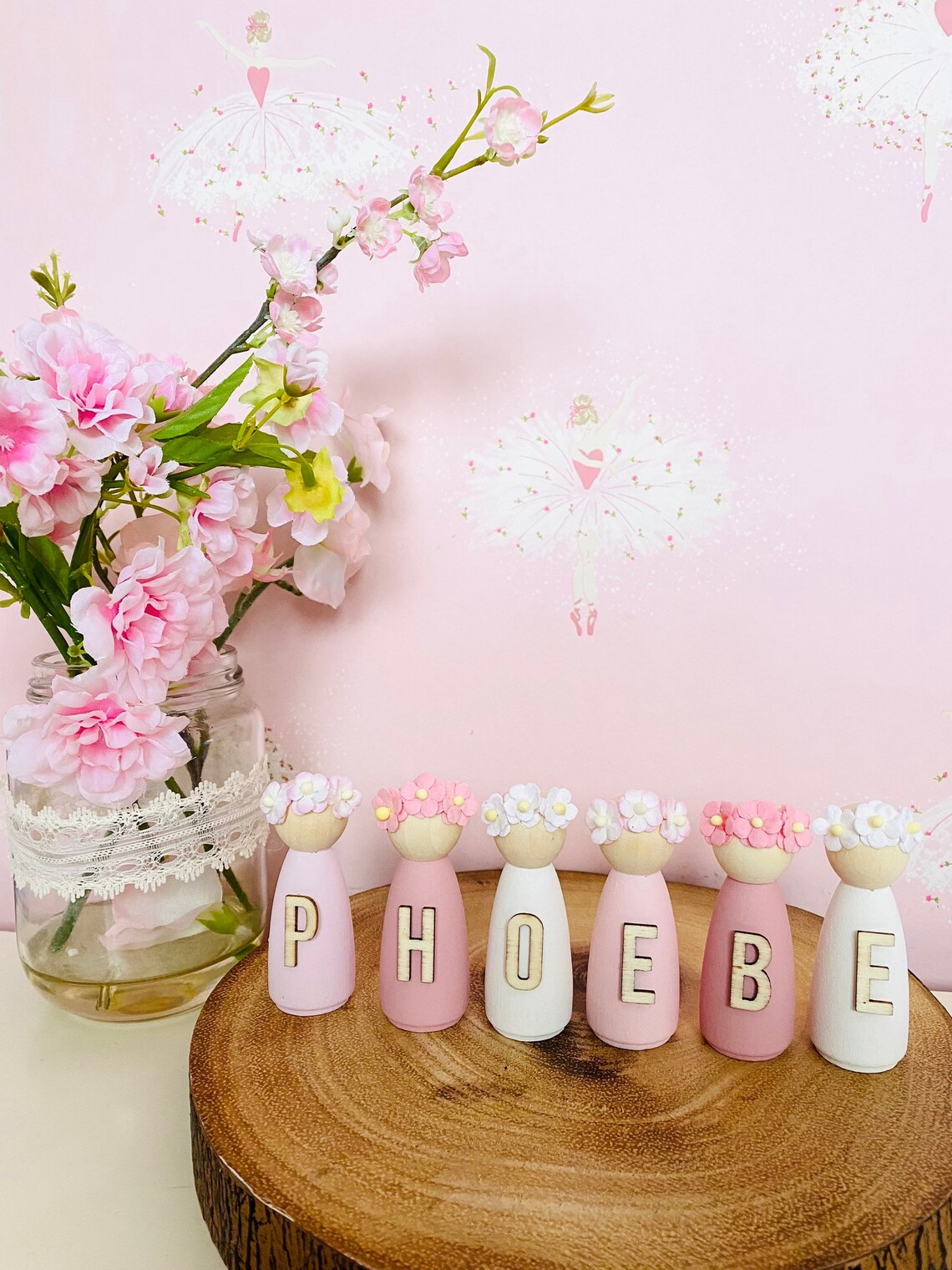Personalised Peg Dolls Name Floral Crown Doll Pegs Dolls Peg - Etsy