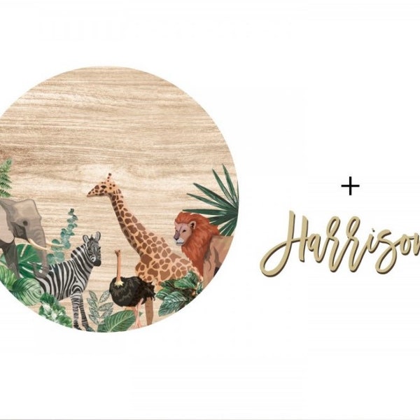Jungle Themed Nursery Circle Sign - Etsy