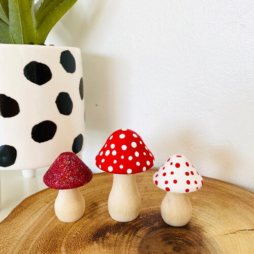 Set of 3 Mini Mushroom Toadstools Boys Unisex Girls Bedroom - Etsy