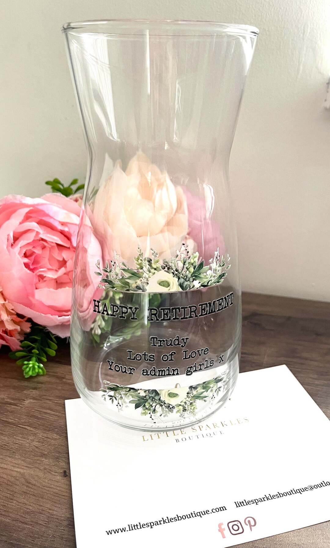 Anniversary Vase, Retirement Vase, Anniversary Gift, Wedding ...