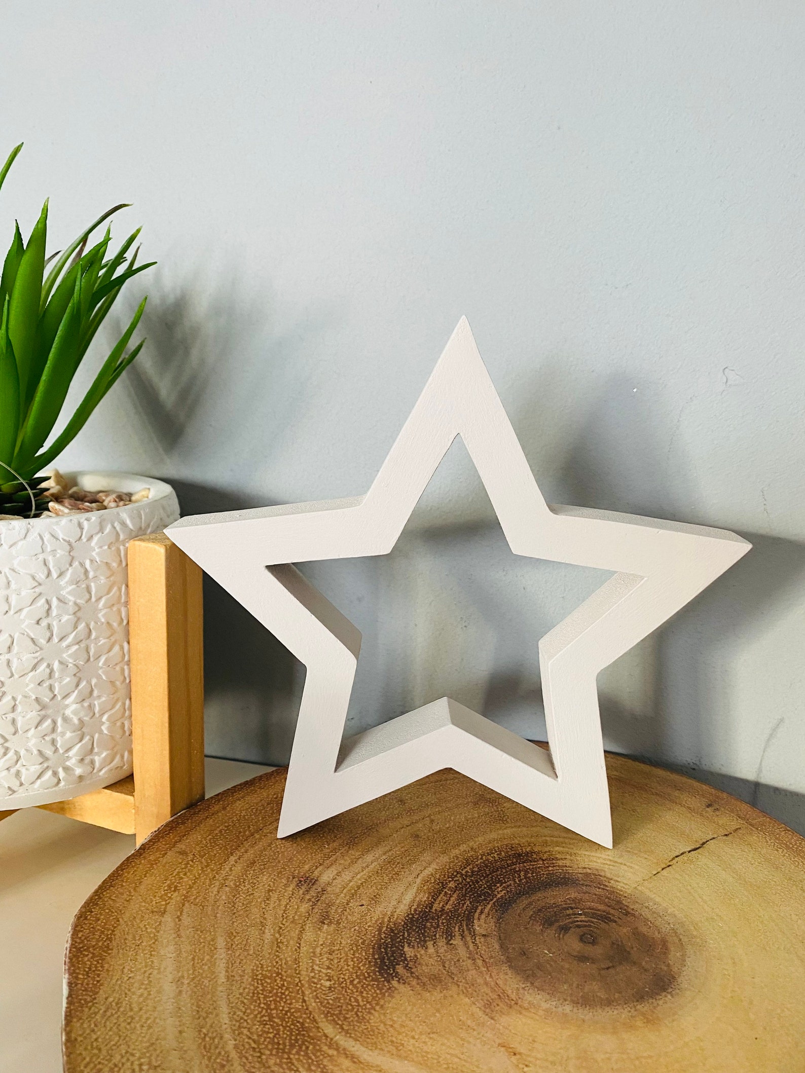 Hollow Freestanding Wooden Star Decor Boys Girls Shelf Accessories Any ...
