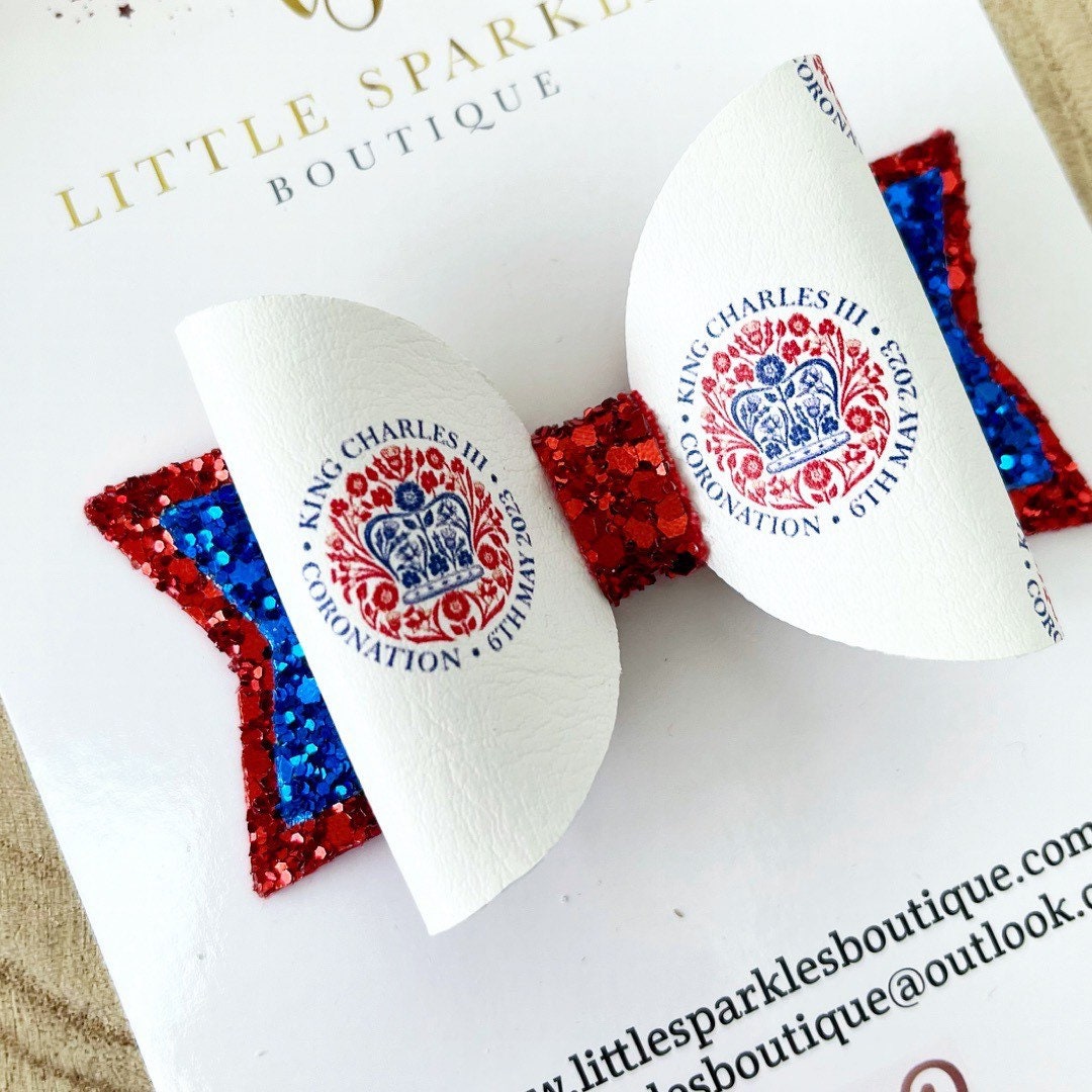 Kings Coronation Hair Bow Kings Coronation Crown Hair Bow - Etsy UK