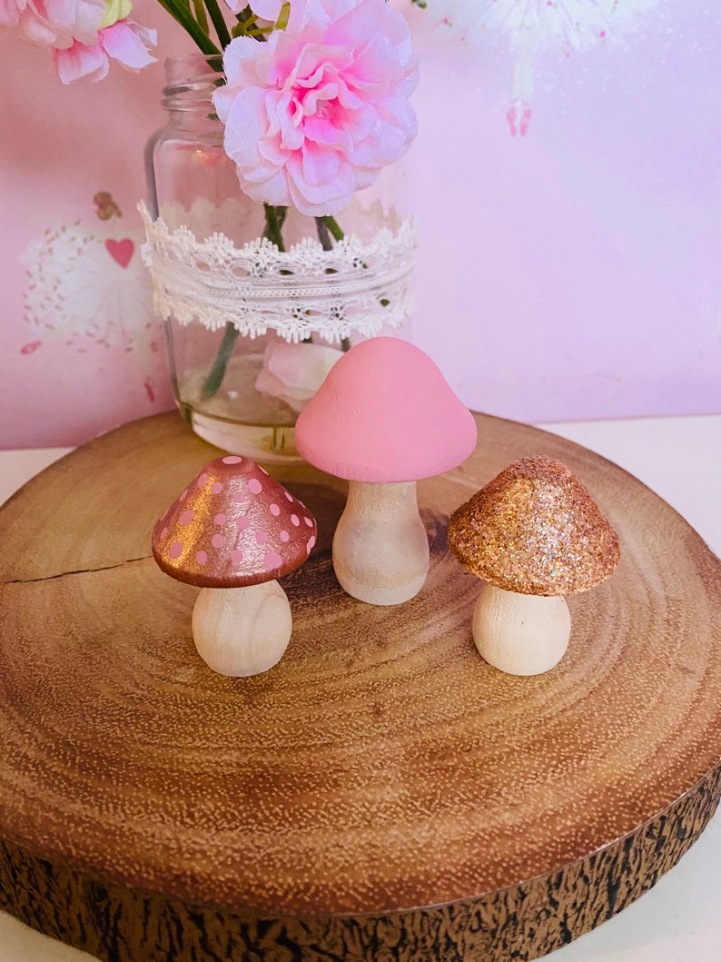 Set of 3 Mini Mushroom Toadstools Girls Bedroom Decor Fairy - Etsy