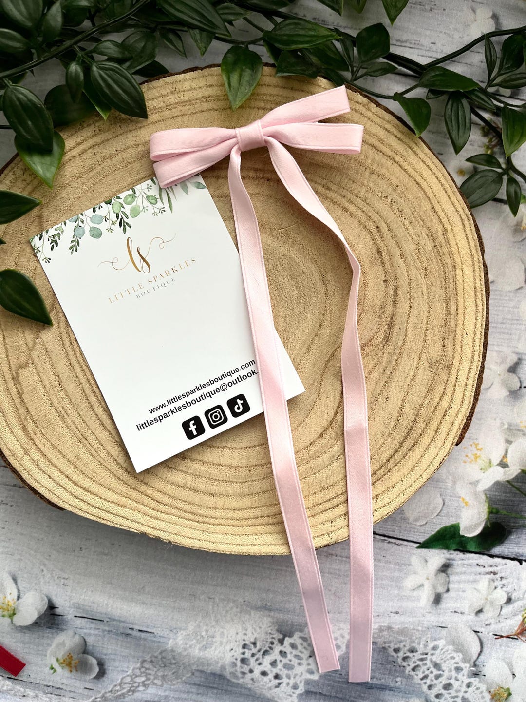 Long Ribbon Bow, Ribbon Bow, Pink Ribbon Bow, Girls Ribbon Bow, Long ...