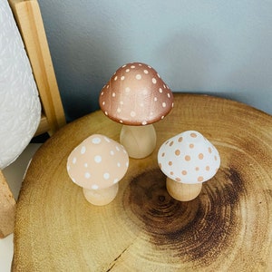 Set of 3 Mini Mushroom Toadstools Boys Unisex Girls Bedroom Decor ...