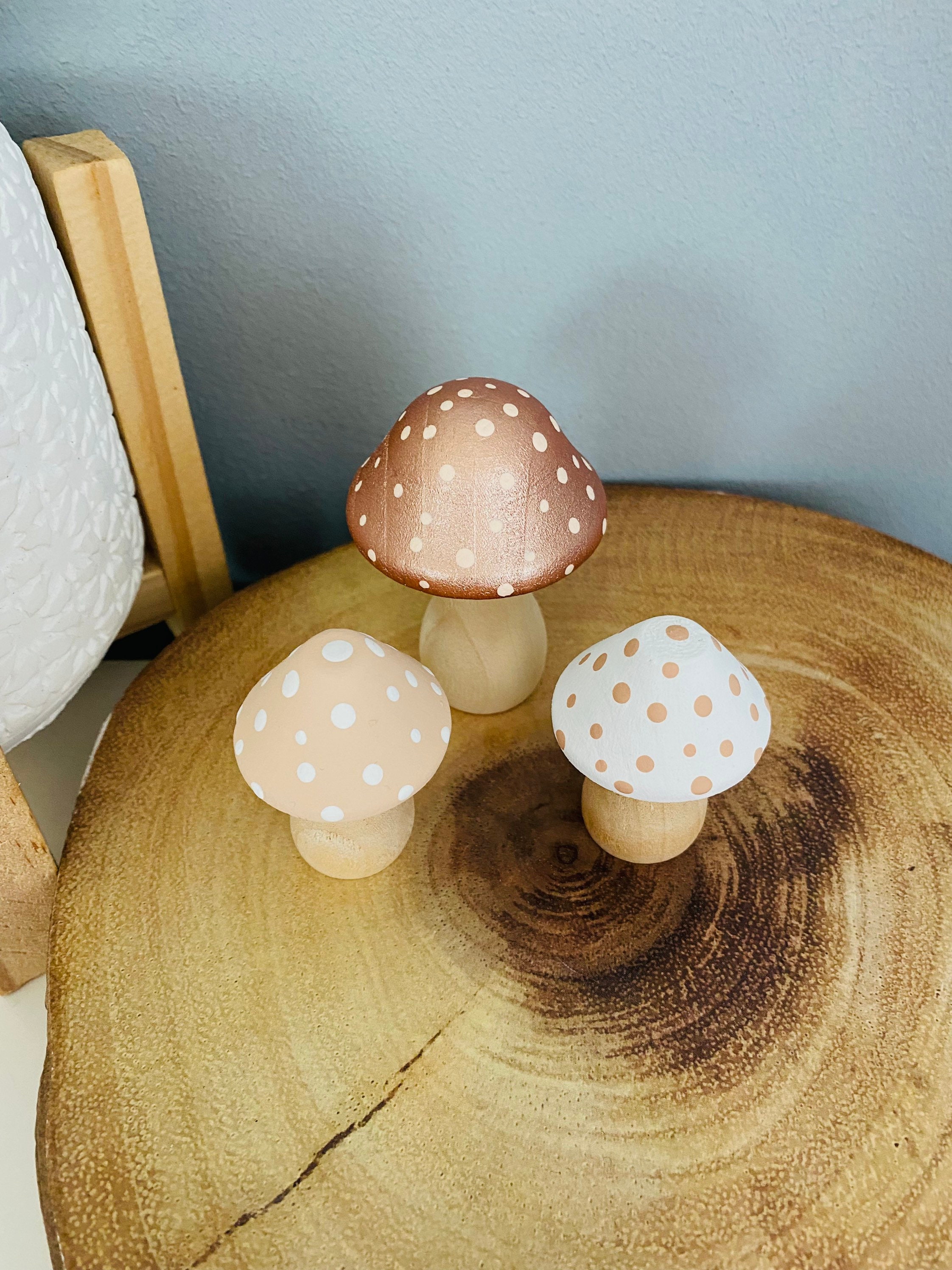 Set of 3 Mini Mushroom Toadstools Boys Unisex Girls Bedroom | Etsy
