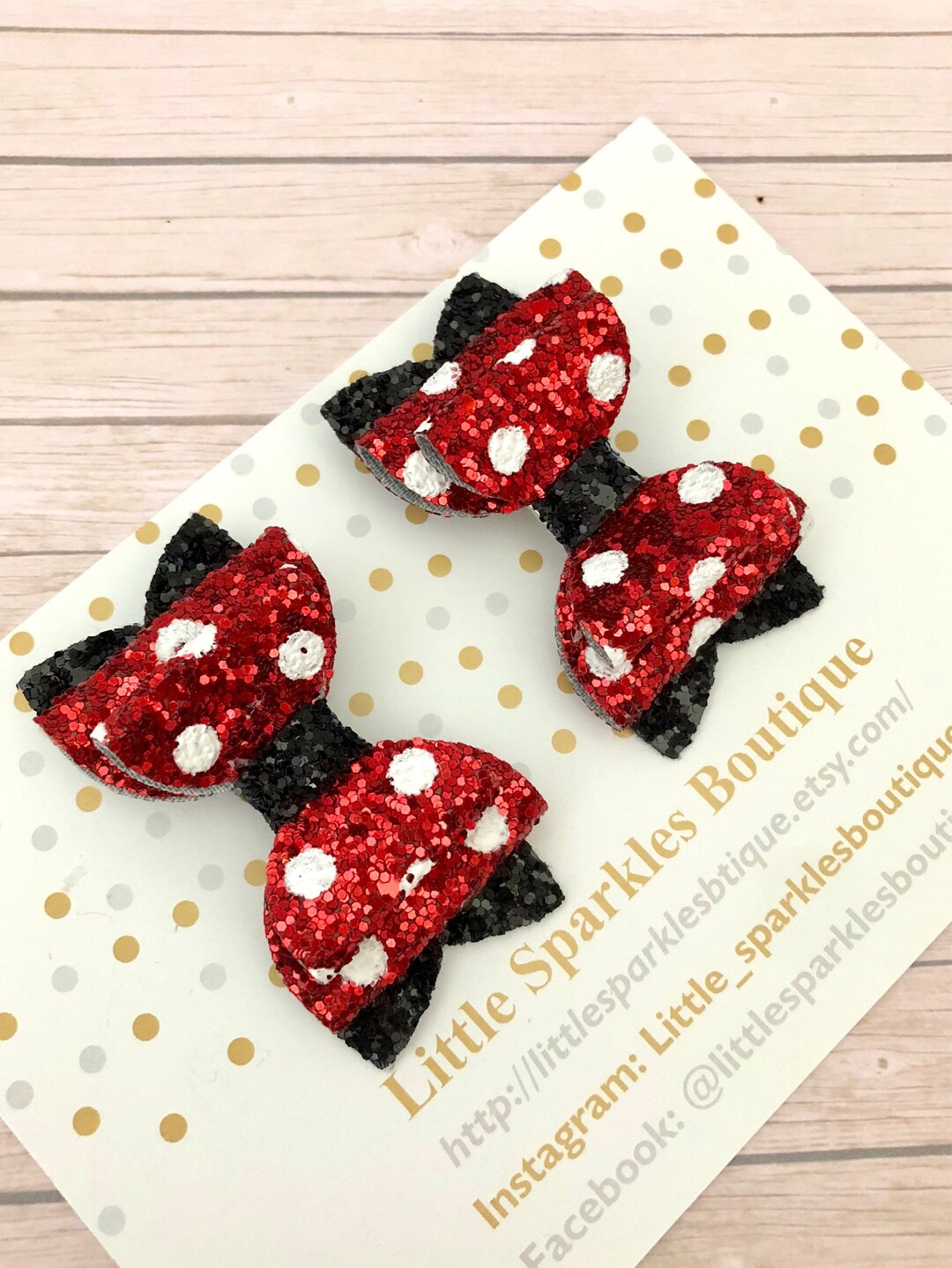Minnie Inspired Bowbaby Bowfringe Clipred Glitter Bow Red - Etsy