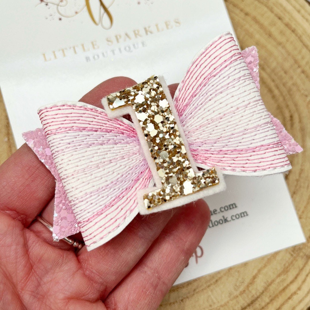 Birthday Bow, First Birthday, Pink Birthday Bow,cake Smash Prop, Pink ...