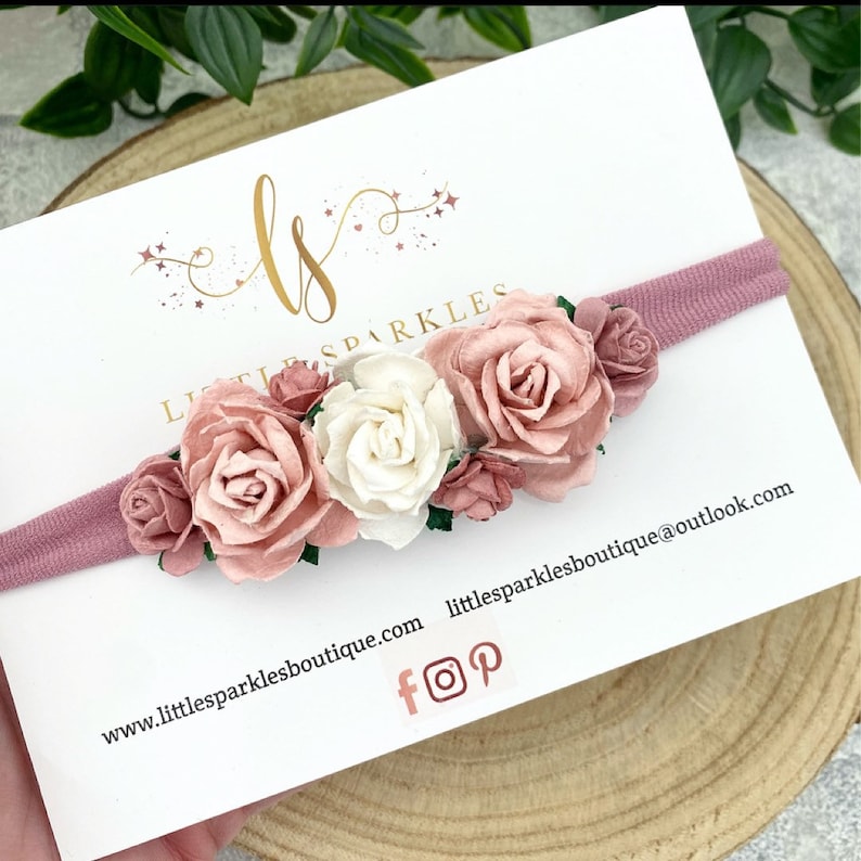 Flower Headband Dusky Pink Headband Baby Headband Pink - Etsy