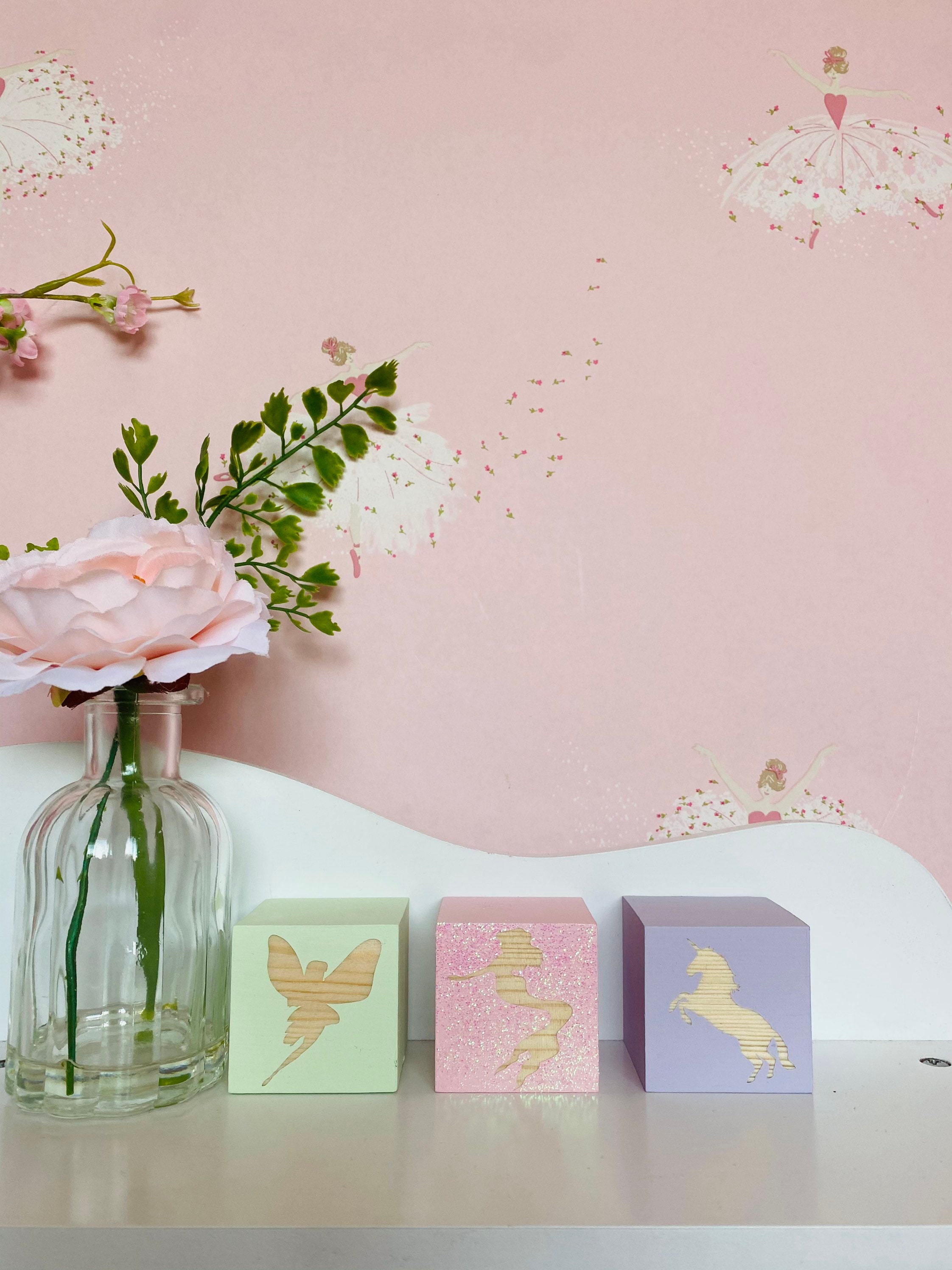 Set of 3 Girls Fairytale Wooden Blocks Cubes Stacking Nursery - Etsy UK