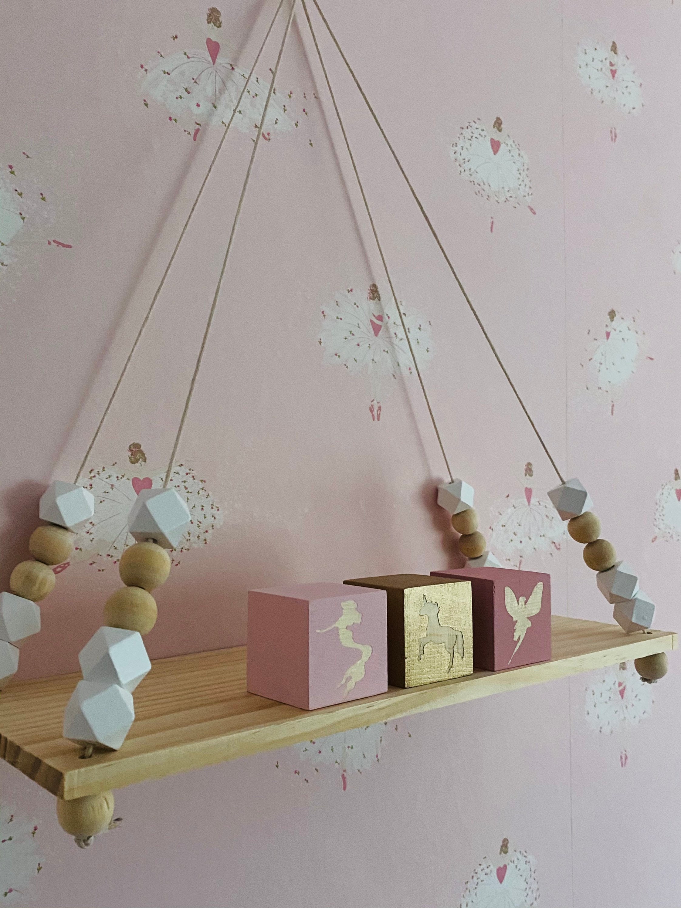 Set of 3 Girls fairytale wooden blocks cubes stacking nursery | Etsy