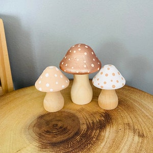 Set of 3 Mini Mushroom Toadstools Boys Unisex Girls Bedroom Decor ...