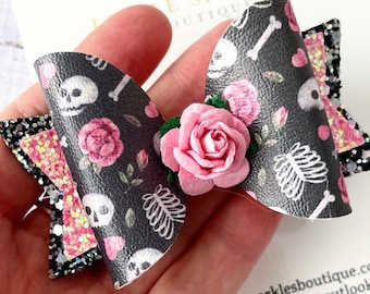 Skeleton Hair Bow - Etsy