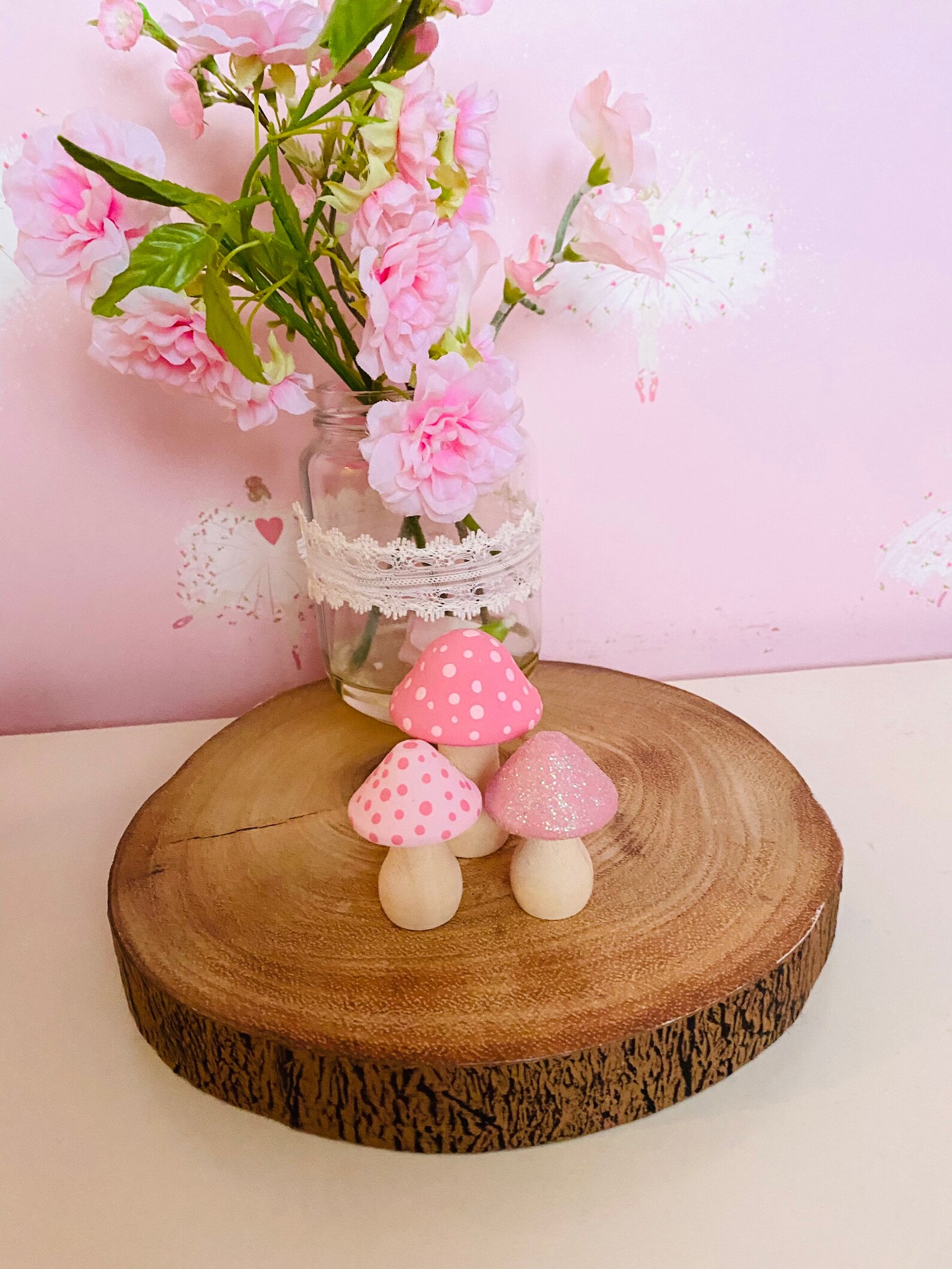 Set of 3 Mini Mushroom Toadstools Girls Bedroom Decor Fairy - Etsy