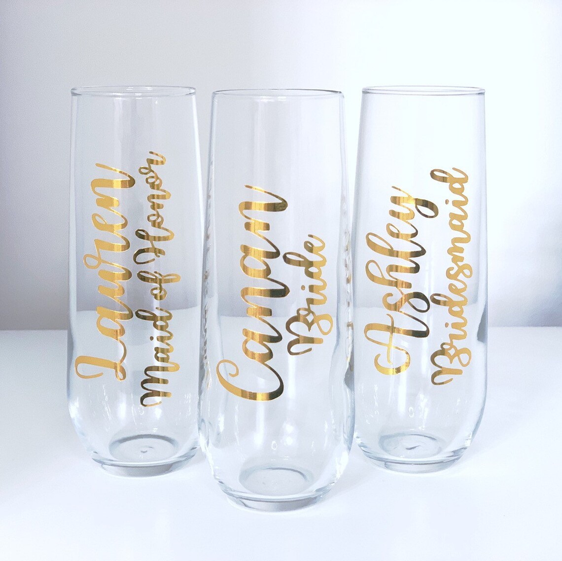 Personalized Stemless Champagne Flute, Bridesmaid Gift, Gift for the ...
