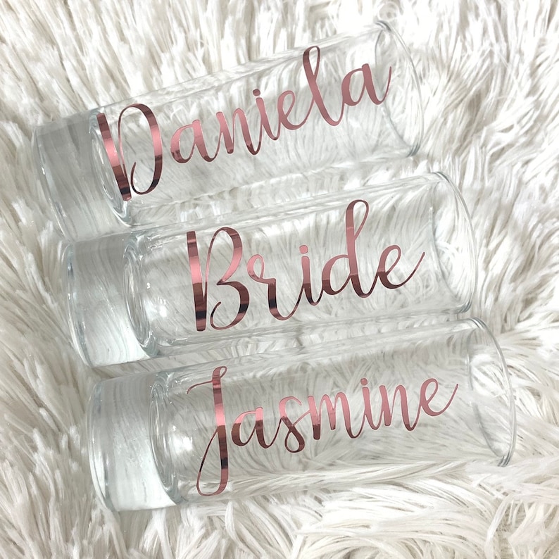 Personalized Shot Glasses Custom Shot Glasses Bridal Party Etsy