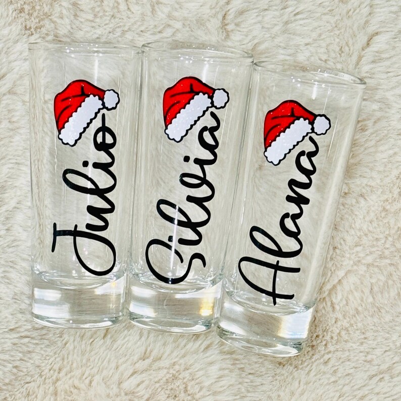 Christmas Shot Glasses Personalized | Holiday Shot Glasses | Merry ...