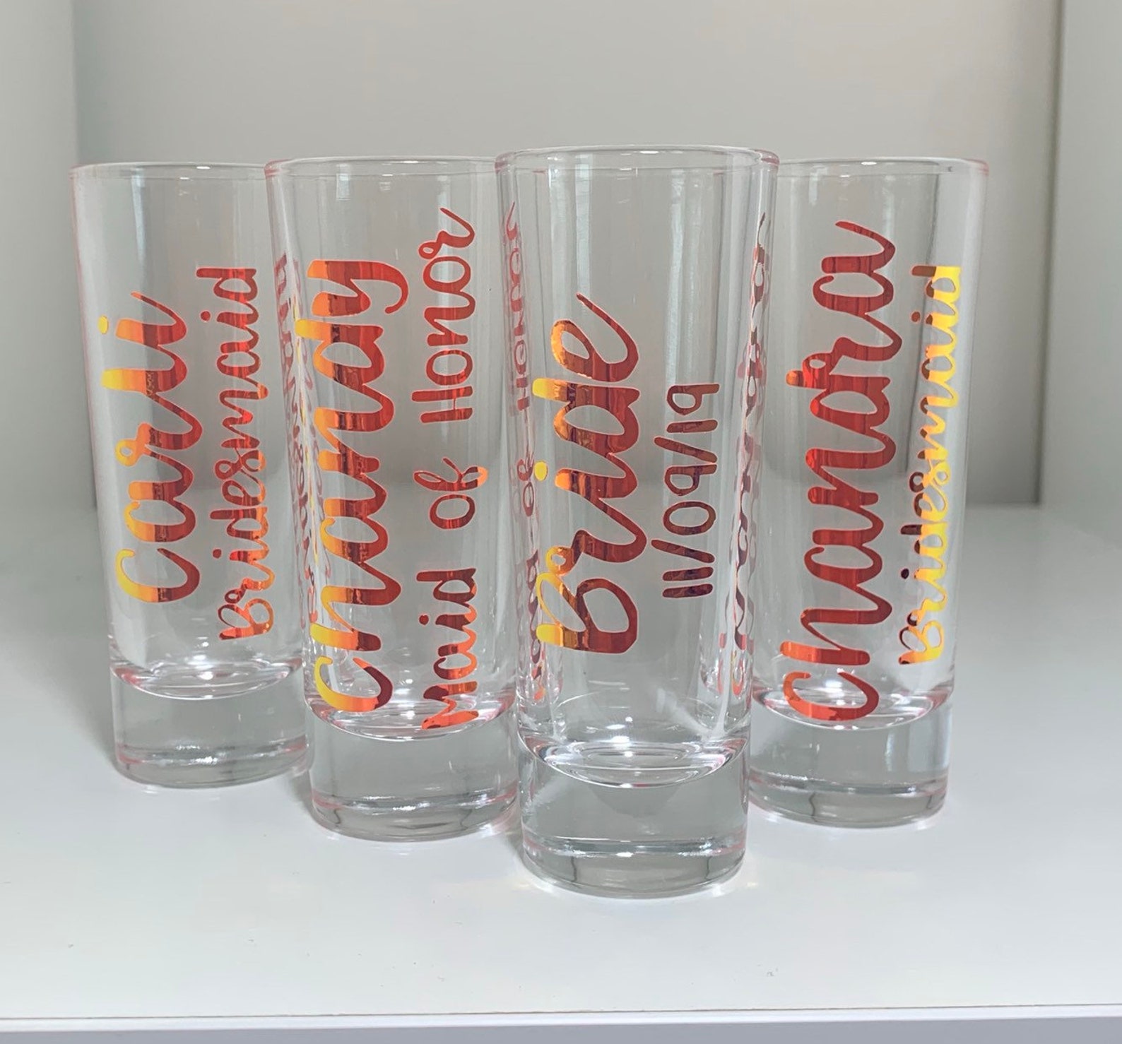 Personalized Shot Glasses, Custom Shot Glasses, Bridal Party Shot ...