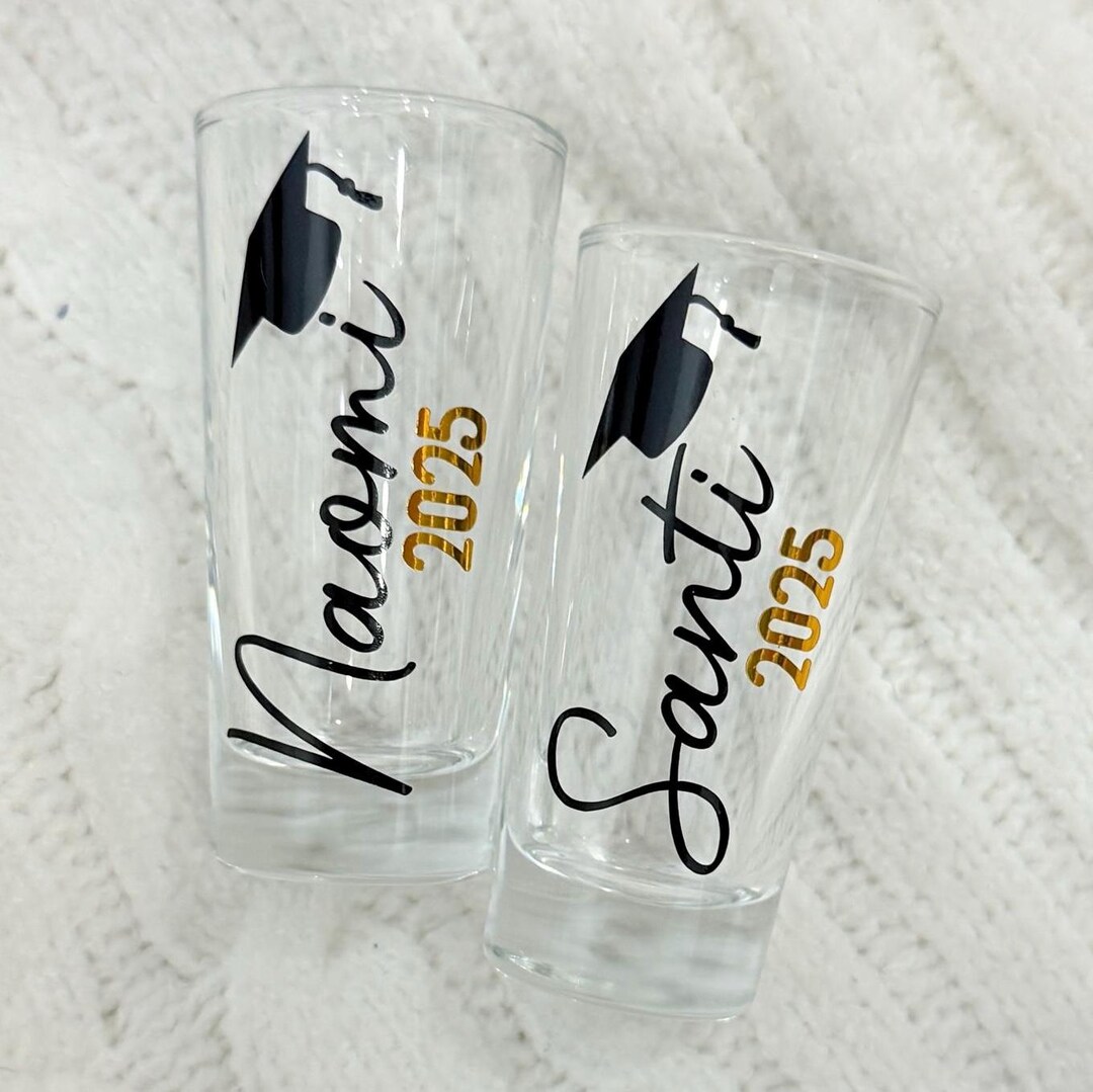 Graduation Day Shot Glasses | Personalized Shot Glasses | Degree Favors ...