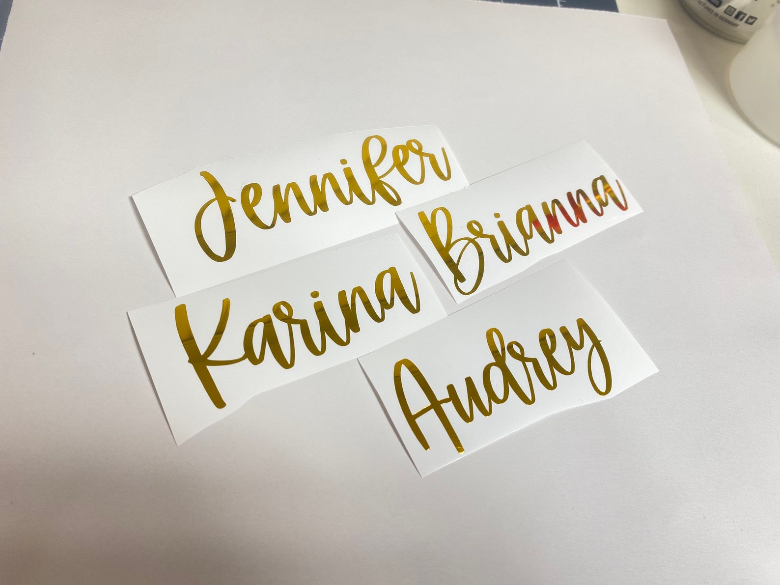 Personalizable Cursive Name Sticker Decals Tumbler Cup Decal - Etsy