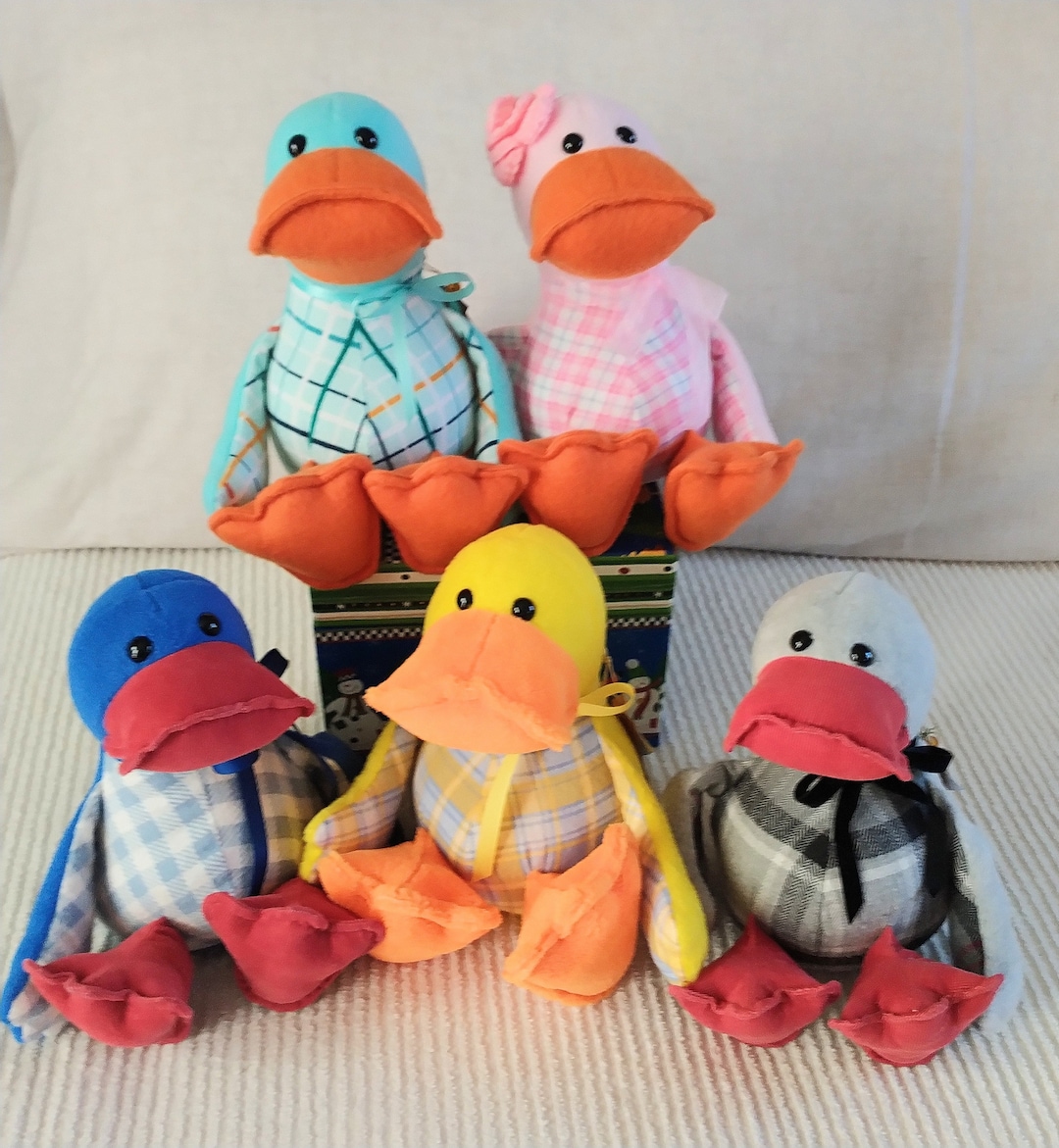 Fleece Duck Stuffed Animal: Soft Flannel Toy With Pouty Face - Etsy