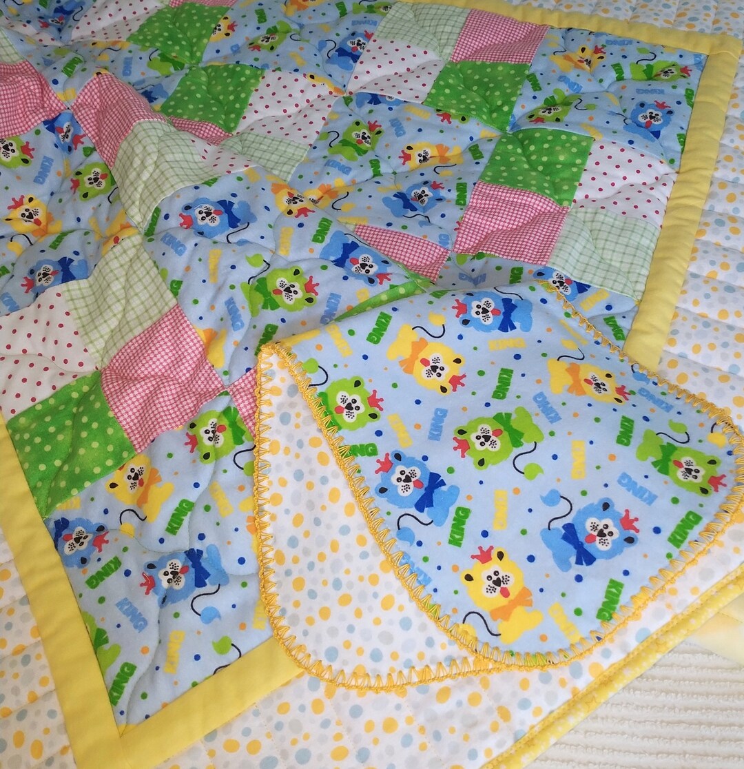 Baby Quilt, Handmade Crib Size Quilt, Nursery, Newborn, Toddler, Quilt ...