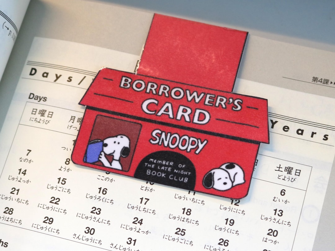 Snoopy Cute Cartoon Dog Library Card Magnetic Bookmark | Perfect ...