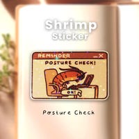 Shrimp Posture Meme Sticker | Matte Water Resistant Sticker | Cute ...