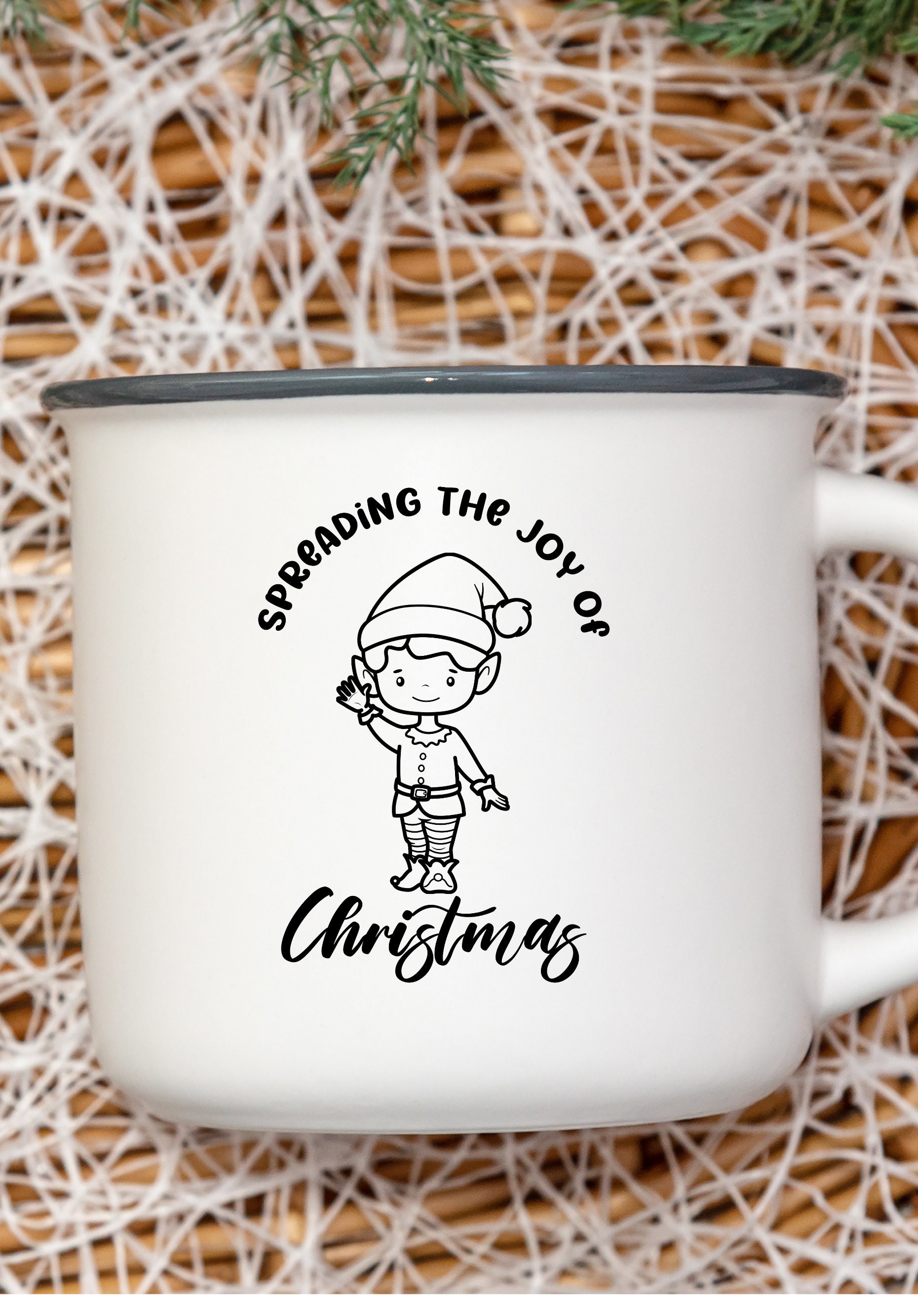 SVG PNG JPEG Elf Spreading the Job of Christmas Printable Silhouette ...