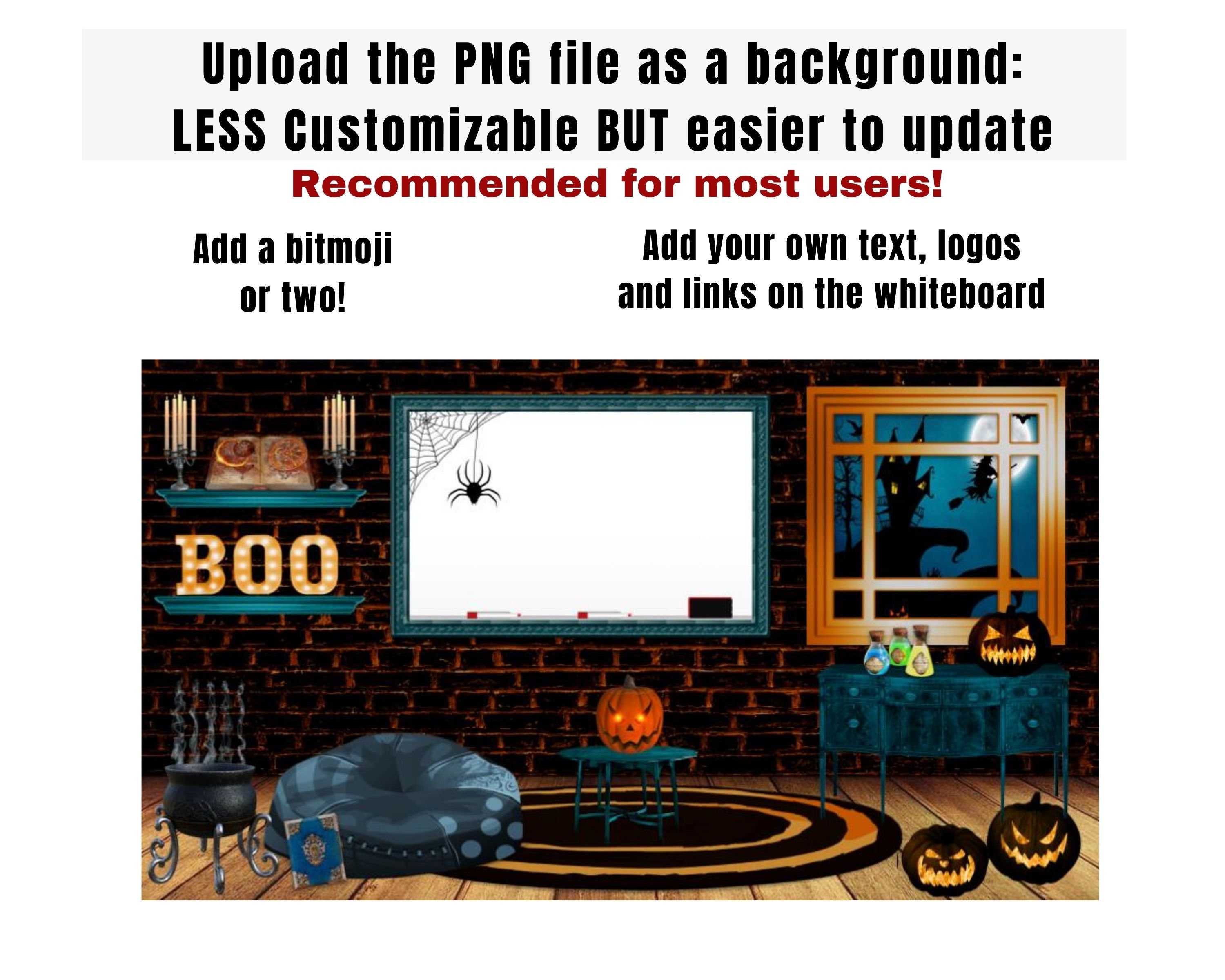 Bitmoji Classroom Seasonal Halloween Editable Virtual Classroom ...