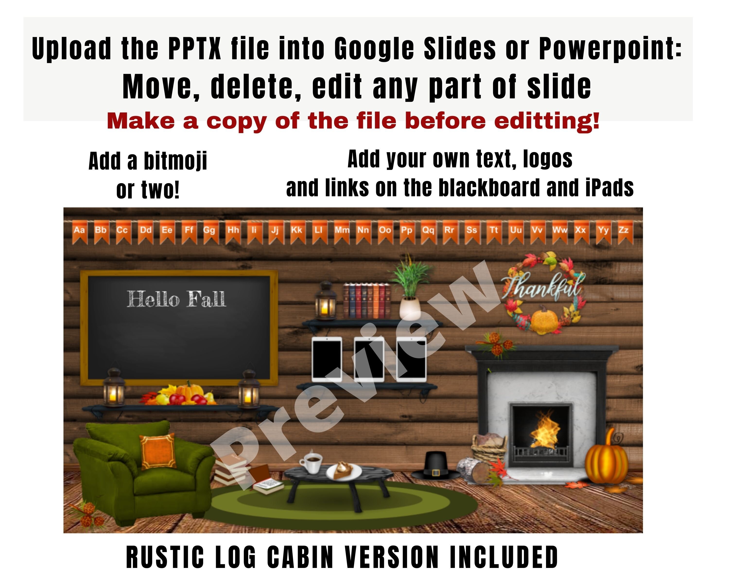 Bitmoji Classrooms Fall AND Halloween Pack Editable Virtual Classroom ...