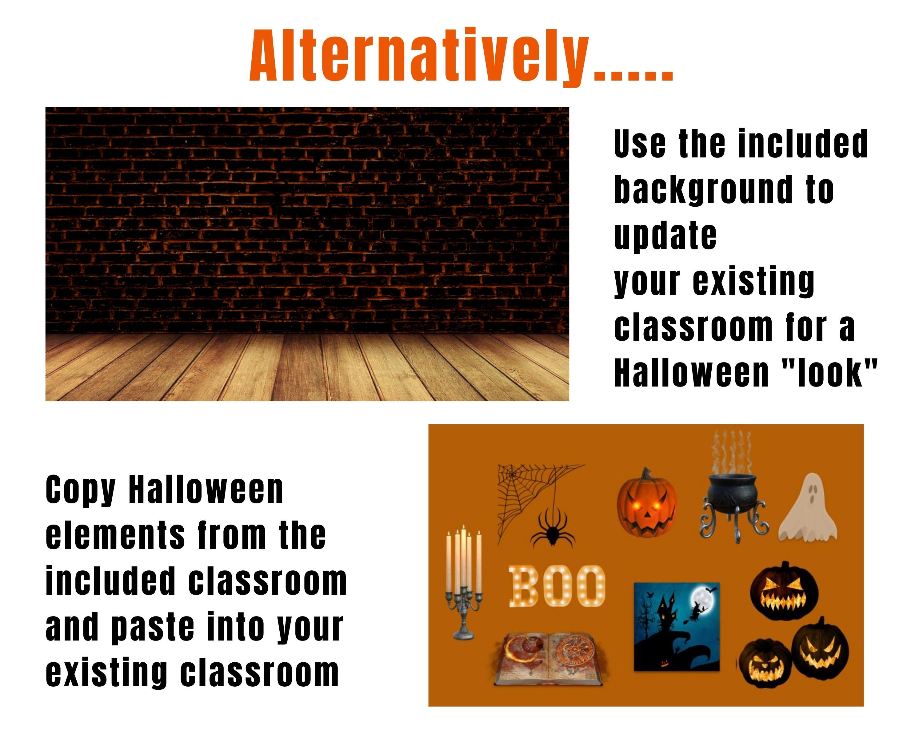 Bitmoji Classroom Seasonal Halloween Editable Virtual Classroom ...