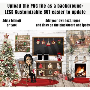 Christmas Holiday Bitmoji Classroom Farmhouse Editable Virtual ...