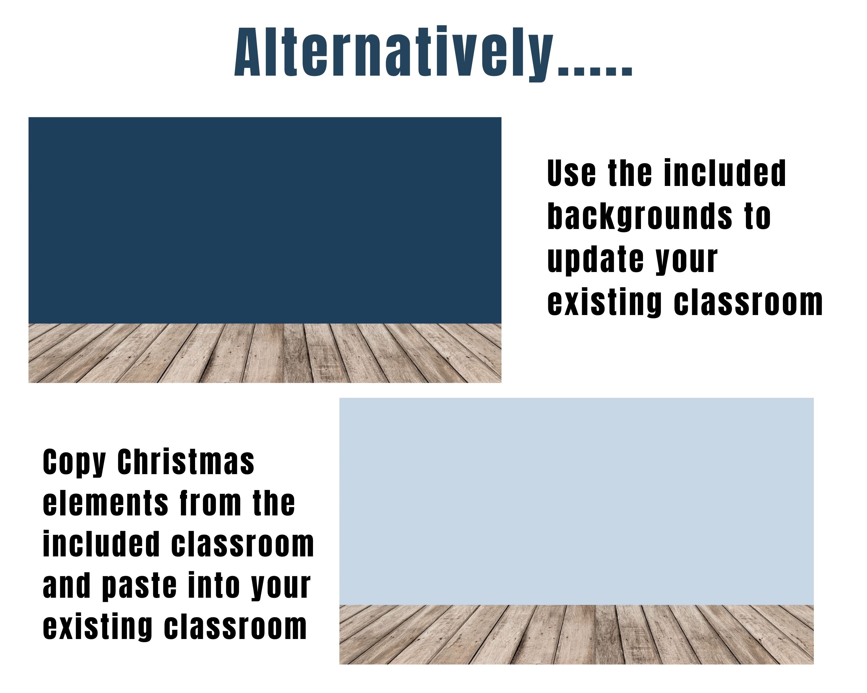 Blue Christmas Bitmoji Classroom Seasonal Editable Virtual Classroom ...