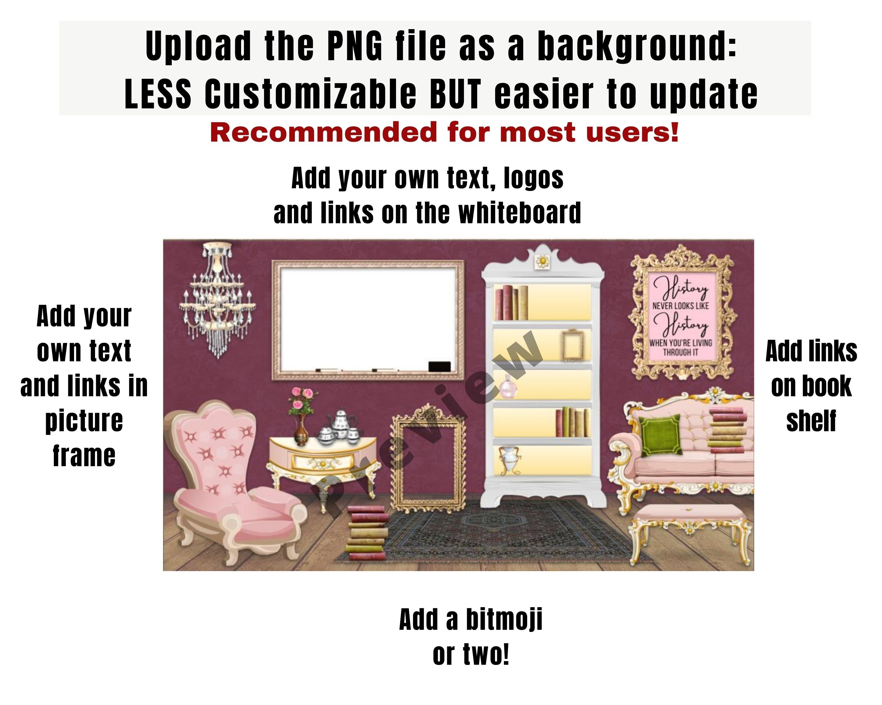 Bitmoji Classroom Victorian Girly Glam Editable Virtual Classroom ...