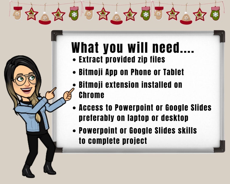 Christmas Holiday Bitmoji Classroom Farmhouse Editable Virtual ...