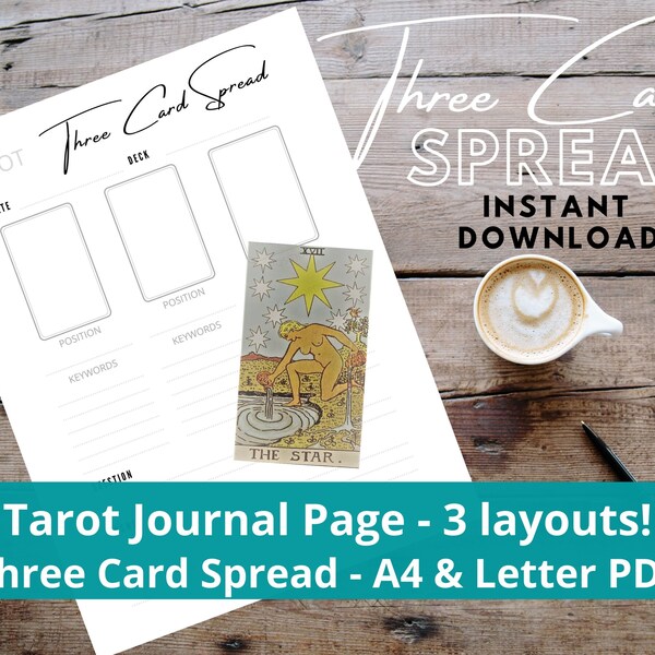 Tarot Three Card Spread Printable - Etsy