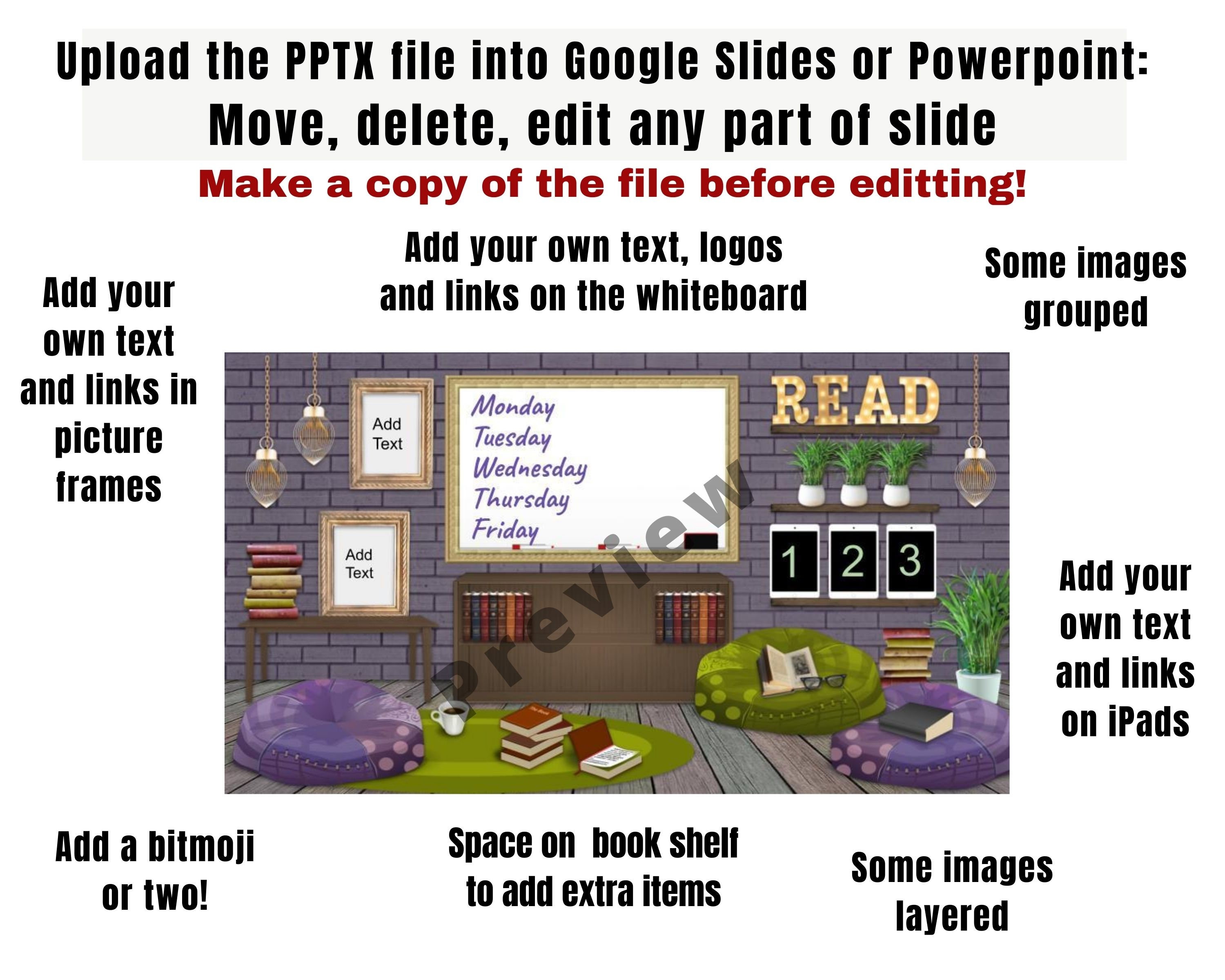 Bitmoji Classroom – Editable – Virtual Classroom Template – Instant ...