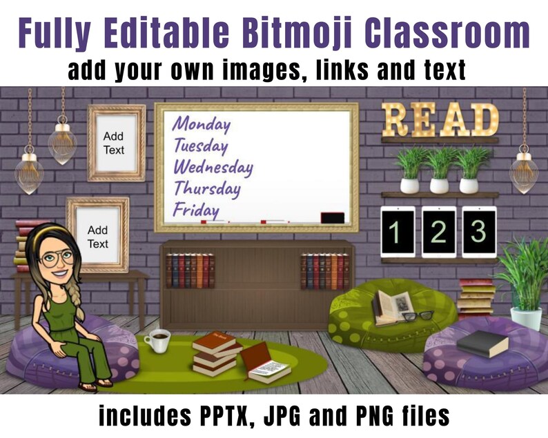 Bitmoji Classroom – Editable – Virtual Classroom Template – Instant ...