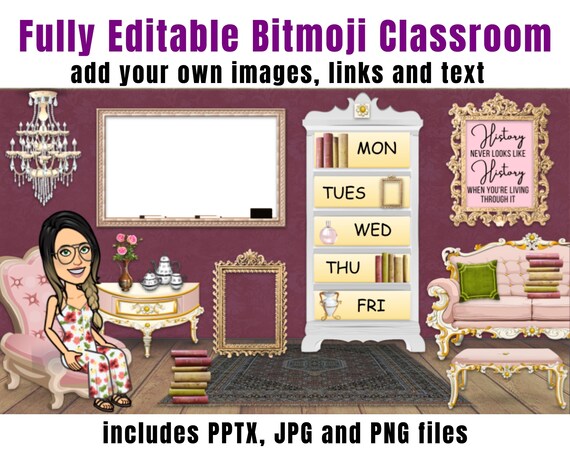 Bitmoji Classroom Victorian Girly Glam Editable Virtual | Etsy