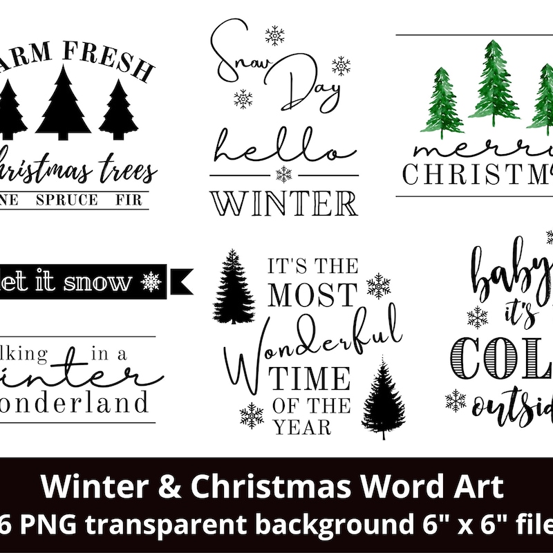 Merry Christmas Word Art - Etsy