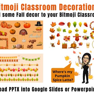 Fall Decorations Clip Art for Bitmoji Classrooms Fall | Etsy