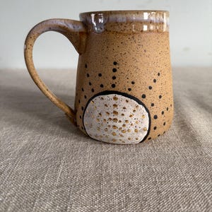 Handmade Barn Owl Pottery Mug, Botanical Coffee Cup With Gold - Etsy