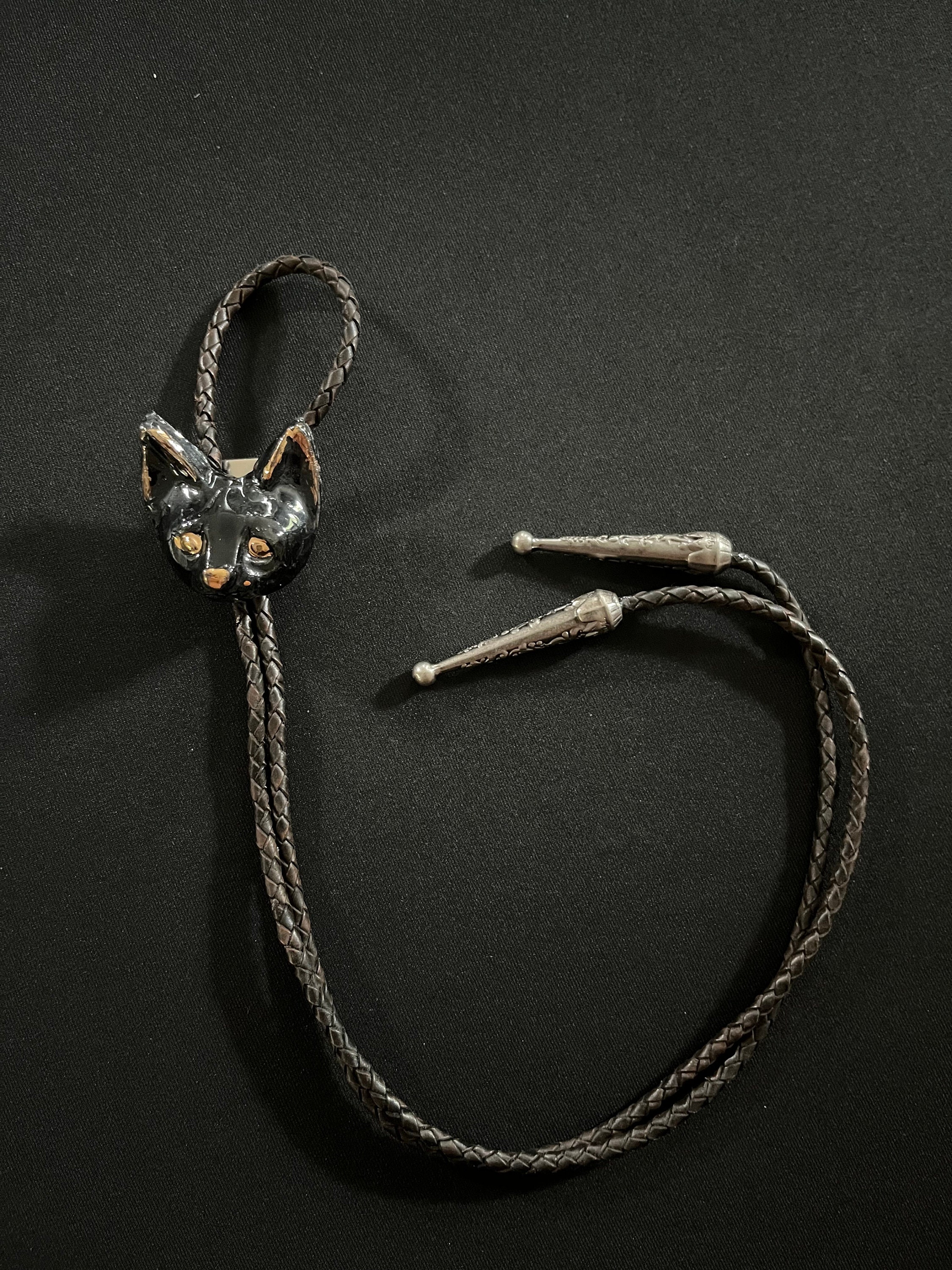 Cute Kitty Bolo Tie Cat Western Country Mens Bolo Tie Vintage Cowboy ...